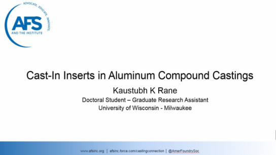 Cast-In Inserts in Aluminum Compound Castings - AFS Onlive